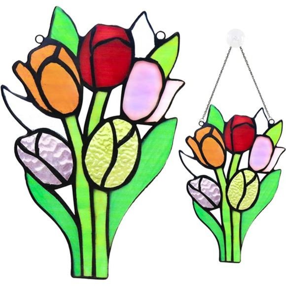 Accents | Colored Tulip Metal Sculpture Silhouette Metal Decorations ...